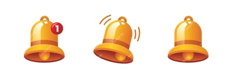Premium Vector Set Of 3d Notification Bell Symbol