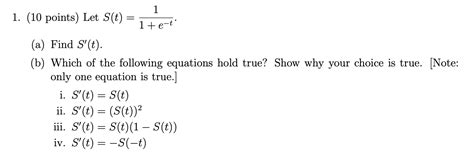 Solved Points Let S T Et A Find S T B Chegg Com