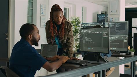 Software Engineers Brainstorming Ideas To Develop It Code On Computer Stock Photo Image Of