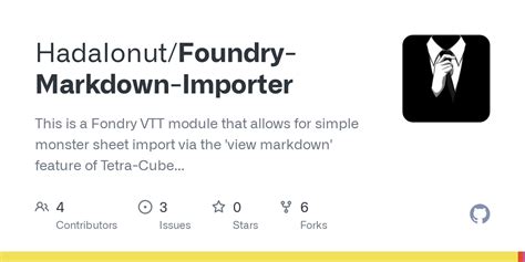 Github Hadaionutfoundry Markdown Importer This Is A Fondry Vtt
