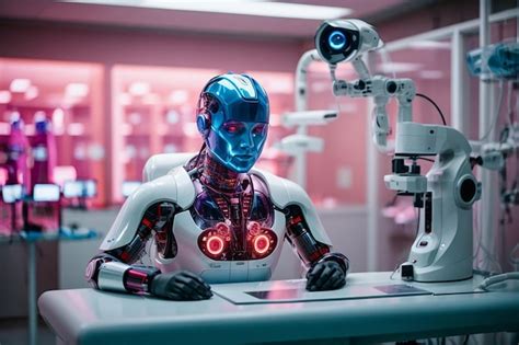 Premium Photo Futuristic Aidriven Robots Transforming Diagnosis Treatment Accuracy For
