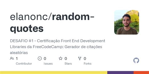 GitHub elanonc random quotes DESAFIO Certificação Front End Development Libraries da