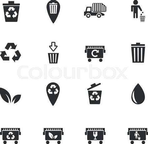 Garbage Web Icons For User Interface Stock Vector Colourbox