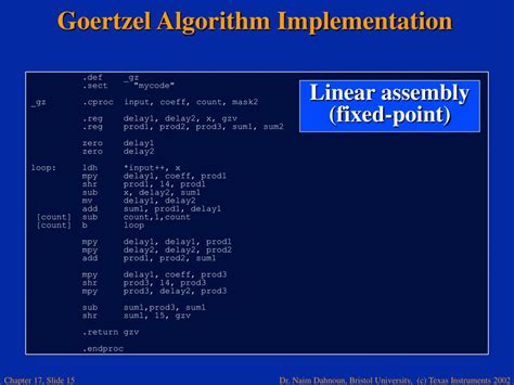 Ppt Chapter 17 Goertzel Algorithm Powerpoint Presentation Free