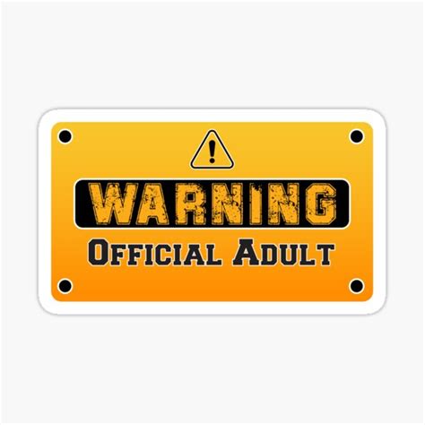 Warning Official Adult Warning Message Windows Pop Up Gift For Men Women Sticker For Sale