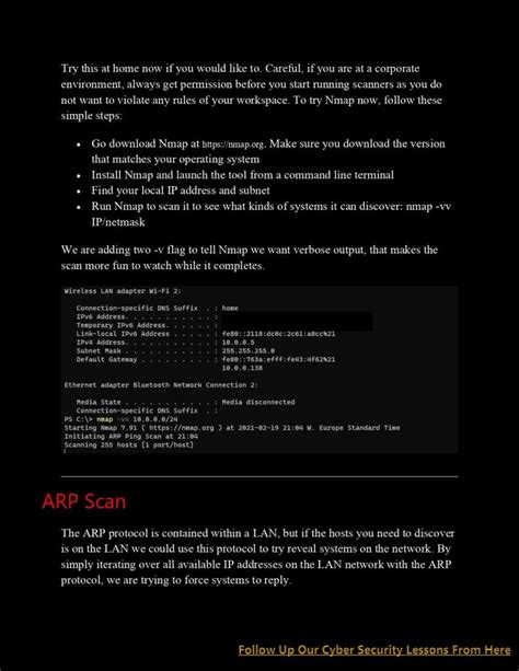 Cyber Security Network Mapping And Port Scanning Cs Lesson 7 Pdf Connect 4 Techs