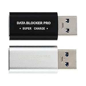 3NH 2pcs USB Gender Change Connector Charge Only Adapter USB Data Blocker Black Silver Amazon