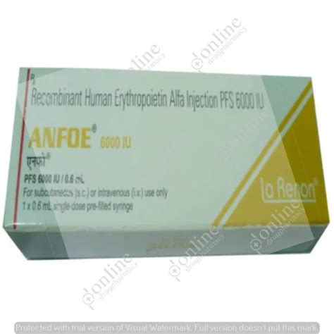 Anfoe 6000 Iu Injection Procrit Its Side Effects Dosage