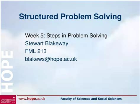 PPT Structured Problem Solving PowerPoint Presentation Free Download ID 2864006