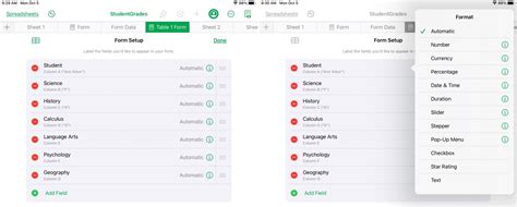 how to create and use forms for data entry in numbers on ios