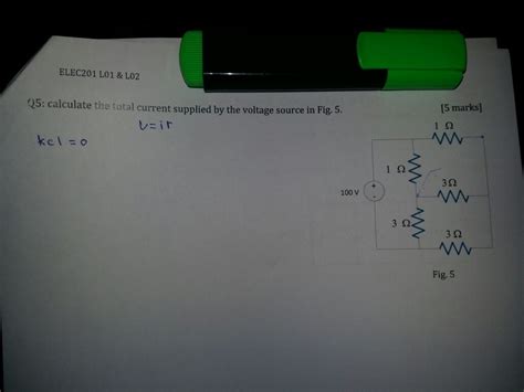 Solved Calculate The Total Current Supplied By The Voltage Chegg