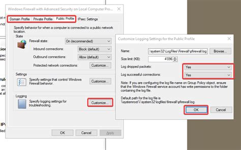 Windows Firewall Logs Aktivieren