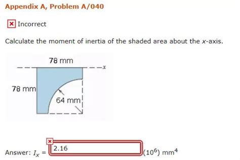 solved appendix a problem a 040 x] incorrect calculate the