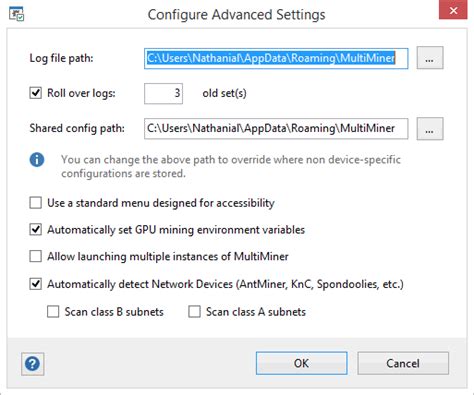 Settings Nwoolls MultiMiner Wiki GitHub