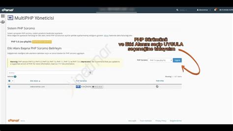 cpanel php sürümünü değiştirme güncelleme gÜncel youtube
