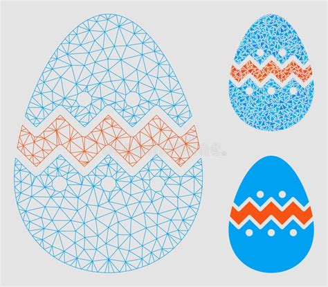 Easter Egg Vector Mesh Carcass Model And Triangle Mosaic Icon Stock Vector Illustration Of