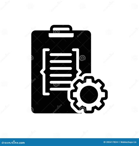 black solid icon for compilation collection and setting stock vector