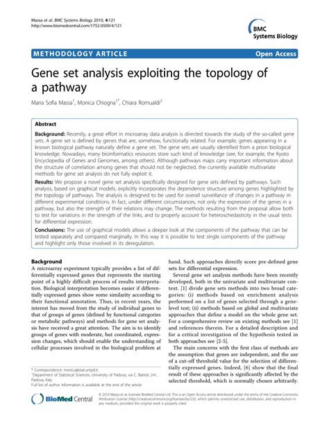 pdf gene set analysis exploiting the topology of a pathway dokumen tips
