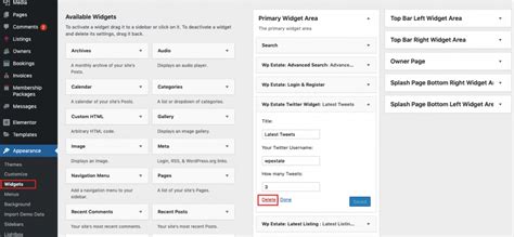 Sidebars And Widgets Wp Rentals Help