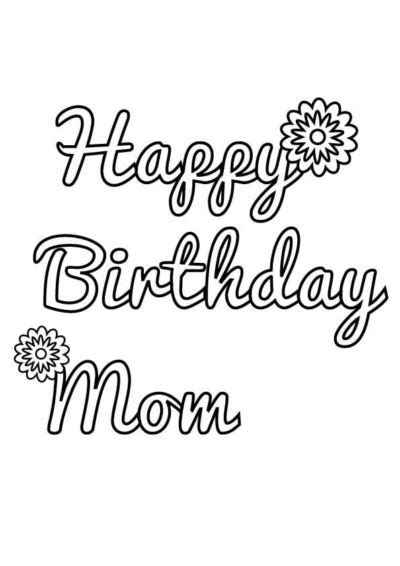 Happy Birthday Mom Coloring Pages