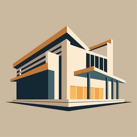 Premium Vector A Contemporary Building Featuring An Abundance Of Windows In Its Design Modern