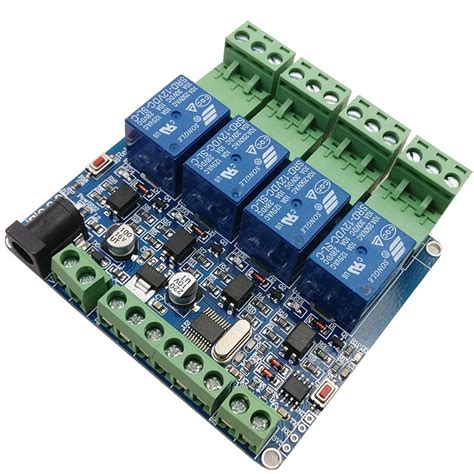 Modbus RTU 4 Way Relay Module 4 Way Input Optocoupler Isolation RS485 Communication MCU