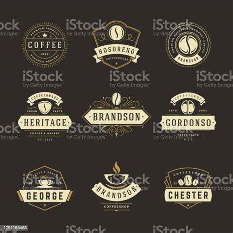 커피숍 아이콘 디자인 템플릿 세트 벡터 일러스트레이션 용 카페 배지 디자인 및 메뉴 장식 개체 그룹에 대한 스톡 벡터 아트 및 기타 이미지 개체 그룹 광고 그래픽