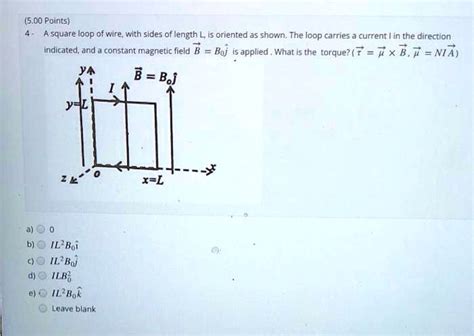 Solved A Square Loop Of Wire With Sides Of Length L Is Oriented As