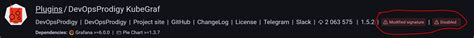 Unsigned Plugins Devopsprodidy Kubegraf Datasource Devopsprodigy Kubegraf App In Grafana 8