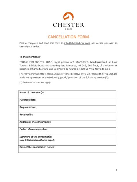 Fillable Online Cancellation Instructions And Form Fax Email Print PdfFiller