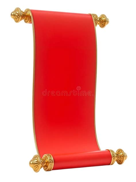 Red Scroll With Gold Ornaments Blank Vintage Red Scroll Perfect For Adding Text Or Graphics