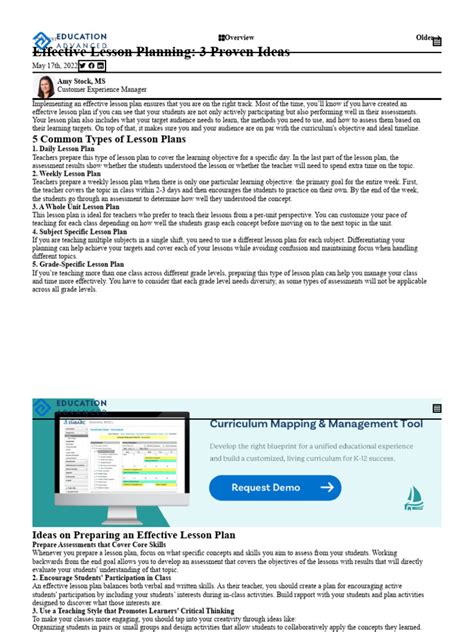 Types Of Lesson Plan Pdf Lesson Plan Educational Assessment