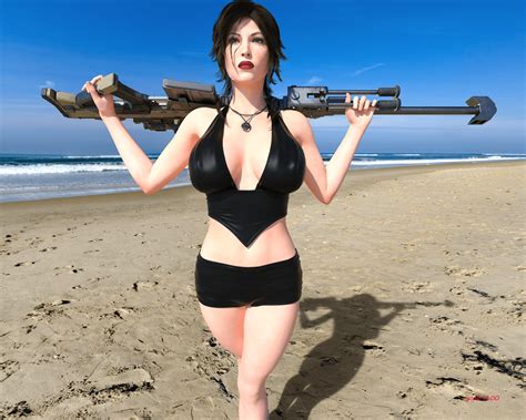 Lara Croft Sexy 3d Render Digital Art By Shimi Doll