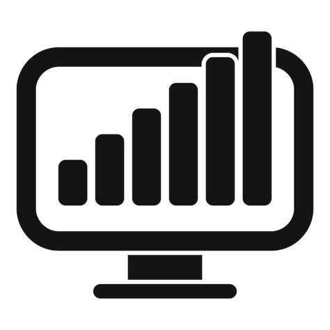 premium vector computer monitor with bar graph icon