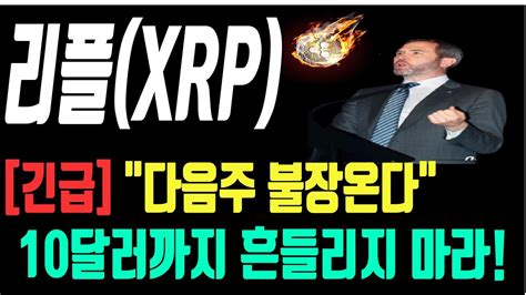 리플 전망 다음주 불장온다 10달러까지 흔들리지 마세요 Youtube