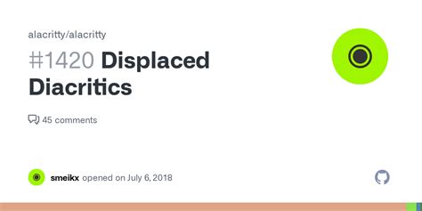 Displaced Diacritics · Issue 1420 · Alacrittyalacritty · Github