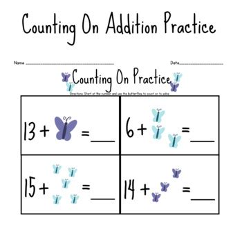 Addition Practice Counting On Strategy By Teaching With Full Hearts