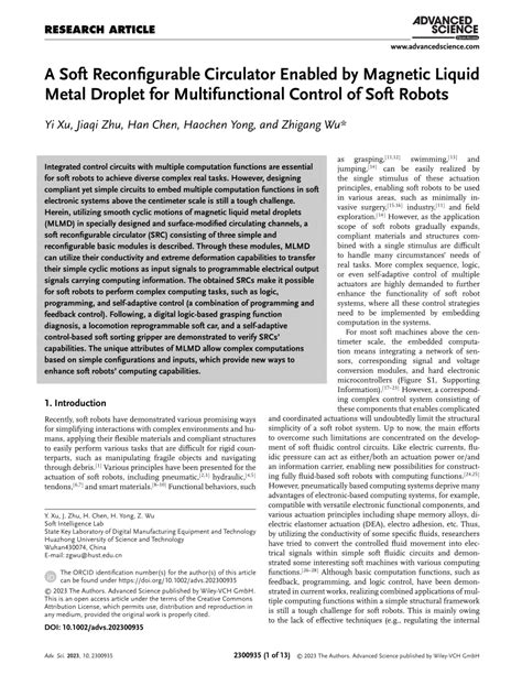 Pdf A Soft Reconfigurable Circulator Enabled By Magnetic Liquid Metal Droplet For