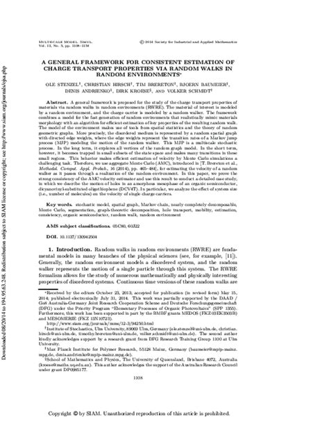 Pdf A General Framework For Consistent Estimation Of Charge Transport Properties Via Random