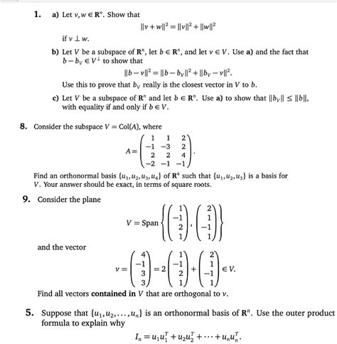 Solved A Let V WRn Show That V W V W If Vw Chegg Com