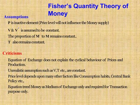 Quantity Theory Of Money Pptx