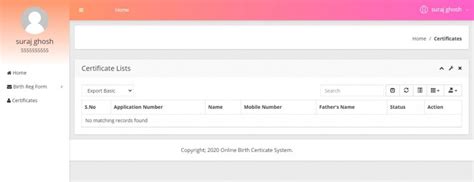 Online Birth Certificate System Project In Php With Source Code And