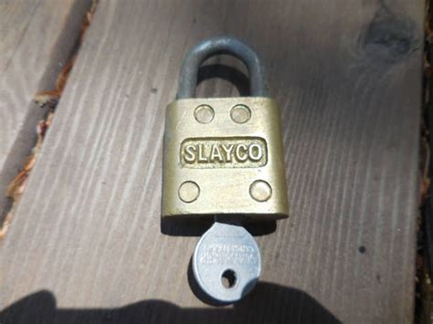 Vintage Slayco Brass And Aluminum Slaymaker Padlock And Key Lancaster Pa
