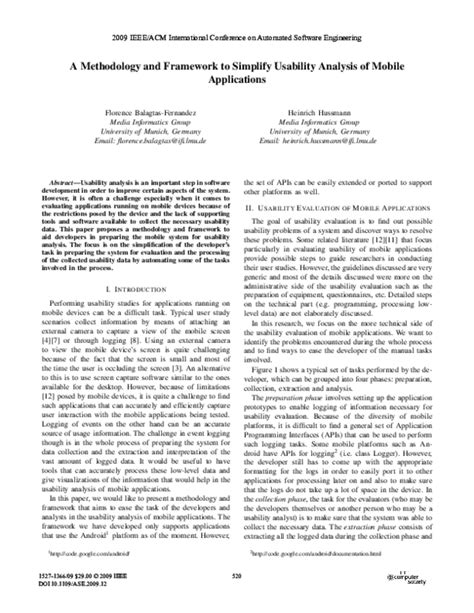 Pdf A Methodology And Framework To Simplify Usability Analysis Of Mobile Applications