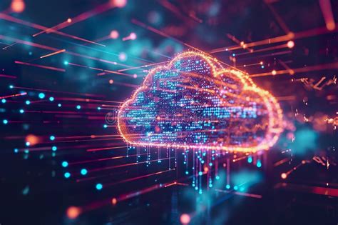 Digital Cloud Concept Of Data Protection Security Technology Stock