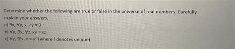 Solved Determine Whether The Following Are True Or False In Chegg