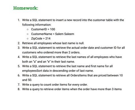1 Write A Sql Statement To Insert A New Record Into The Customer Table With The Following