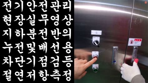전기안전관리 현장실무 지하 변전실 전등 분전반 절연저항 측정” 전기안전관리 실무 전기안전관리 전기안전관리 직무고시 절연저항 측정 방법 절연저항 누전