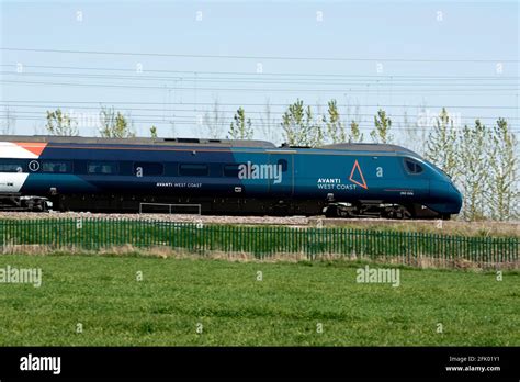 An Avanti West Coast Pendolino Electric Train Side View Warwickshire