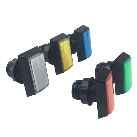 3350 Rectangular Arcade Button Game Machine With Light Button Switch Blue With Bracket Micro